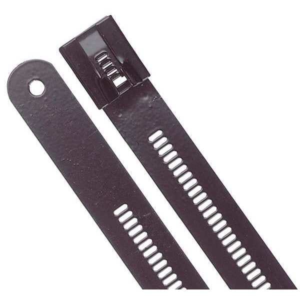 Ty-Rap Cable Tie, 12 in L, 3 in Max Bundle Dia., Black, 316 Stainless ...
