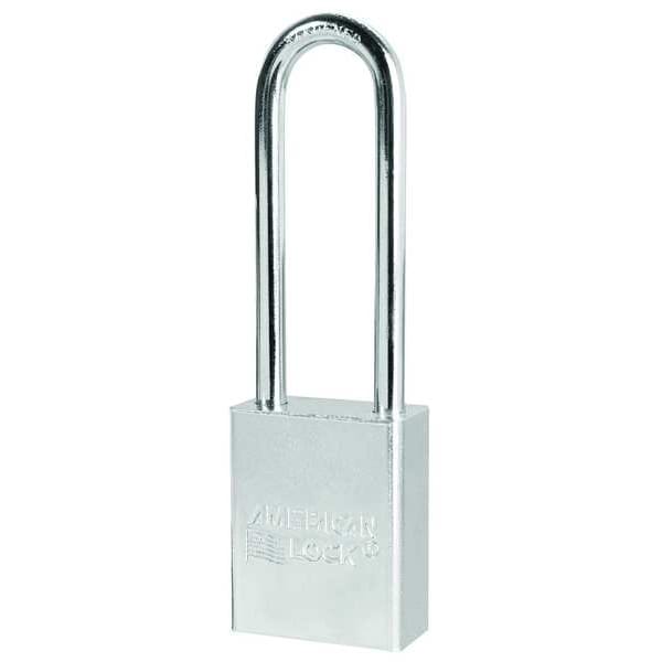 American Lock Padlock, Keyed Different, Long Shackle, Rectangular Steel ...