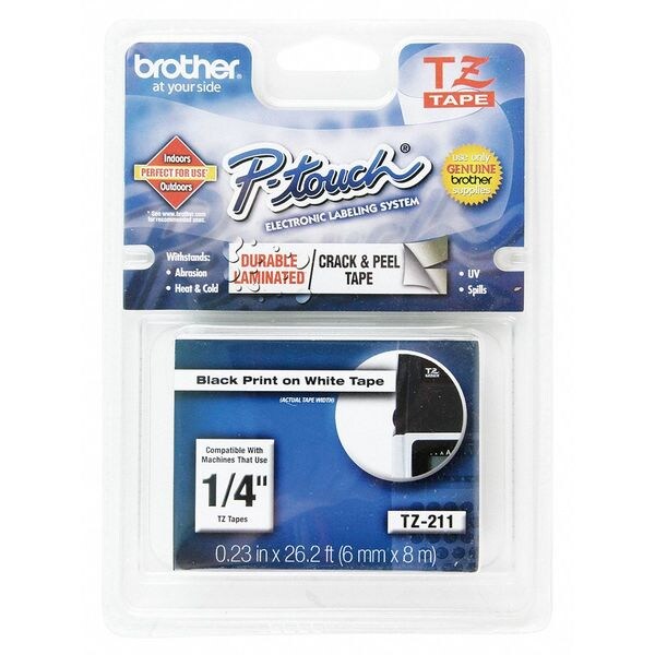Brother LABEL PRINTER TAPE BLACK TZ211 | Zoro