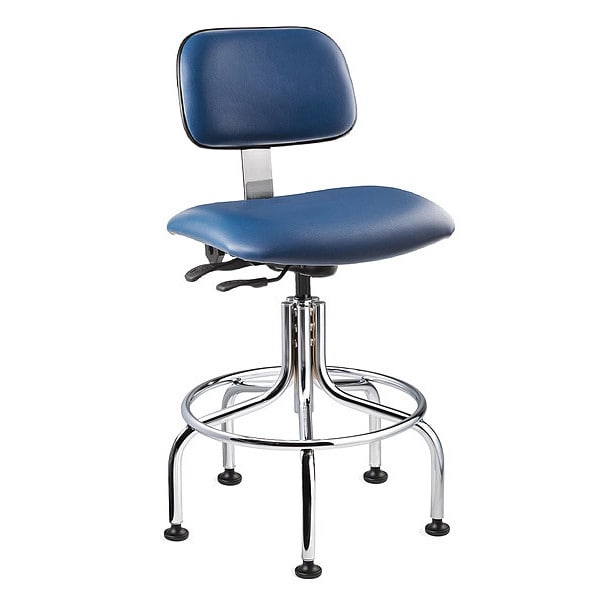 Bevco Blue Vinyl Cleanroom Chair w/ tilt, ISO 6, 20-25" St. Ht. 4211C3 ...