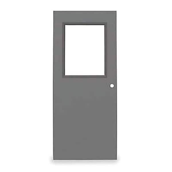 Ceco Half Glass Steel Door, 84 in H, 32 in W, 1 3/4 in Thick, 16-gauge ...