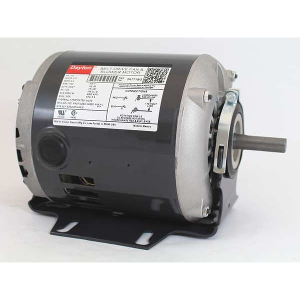 Dayton Belt Drive Motor, 1 Speed, Open Dripproof, Cradle Base Mount, 1/ ...