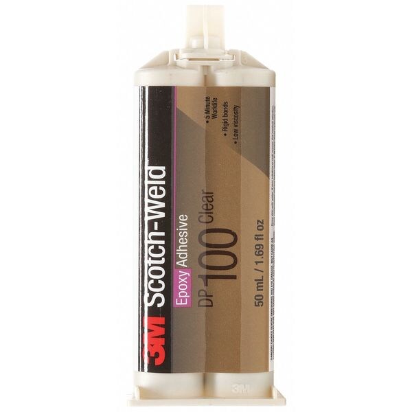 3M Epoxy Adhesive, DP100 Series, Cartridge, 1:1 Mix Ratio, 20 min ...