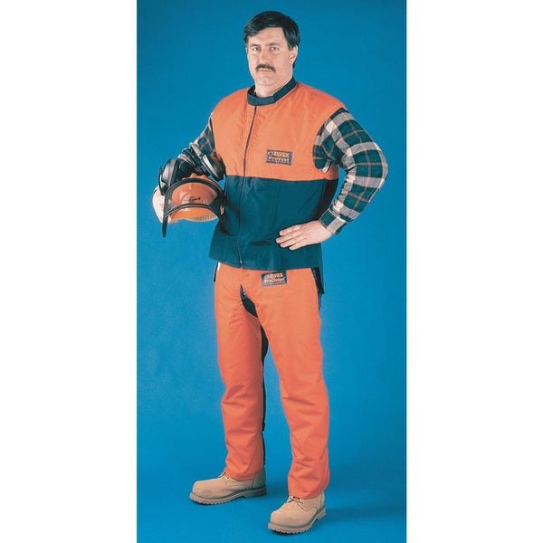 Delta Plus Chain Saw Chaps, Orange, Nylon, 28" Waist Size JE-9428 | Zoro