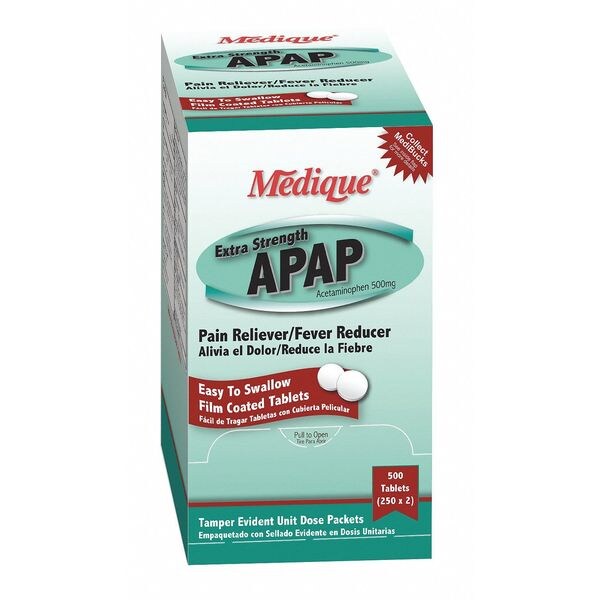 Medique Extra Strength APAP, Tablet, 500mg, PK500 17513 | Zoro