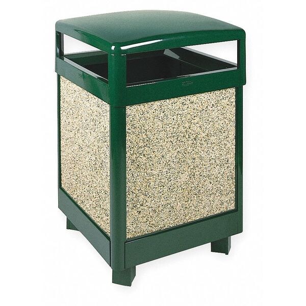 Rubbermaid 45 gal. Square Trash Can, Green, None, Steel FGR48HT202PL | Zoro