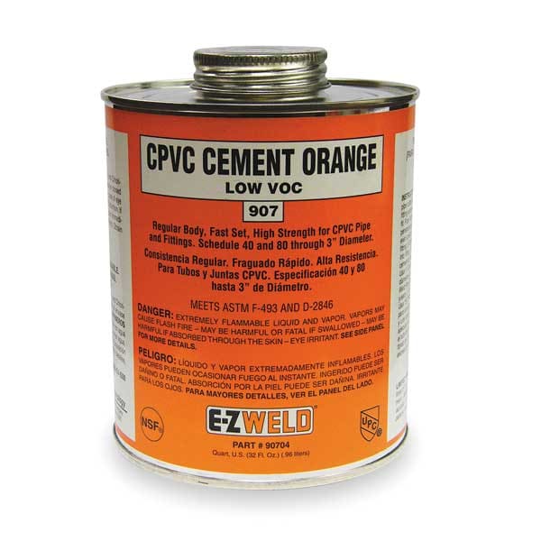 Ez Weld CPVC Cement, 32 Oz, Orange EZ 30704 | Zoro