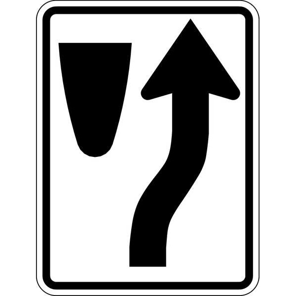 Lyle Keep Right Traffic Sign, 24 in H, 18 in W, Aluminum, Vertical ...