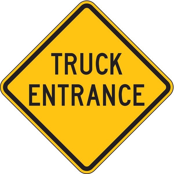 Lyle Truck Entrance Traffic Sign, 24 in H, 24 in W, Aluminum, Diamond ...