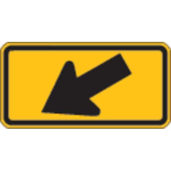 Lyle Left Downward Arrow Traffic Sign, 12 in Height, 24 in Width ...