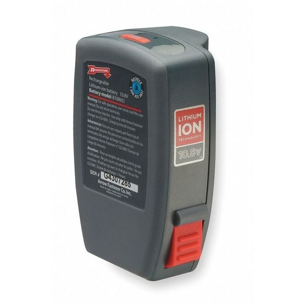 Arrow Fastener Battery Pack, 10.8V, Li-Ion, 1.4A/hr. B108VLI | Zoro