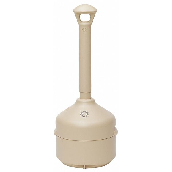 Ultra-Smokestop Cigarette Receptacle, 3-1/2 gal., Tan 1532 | Zoro