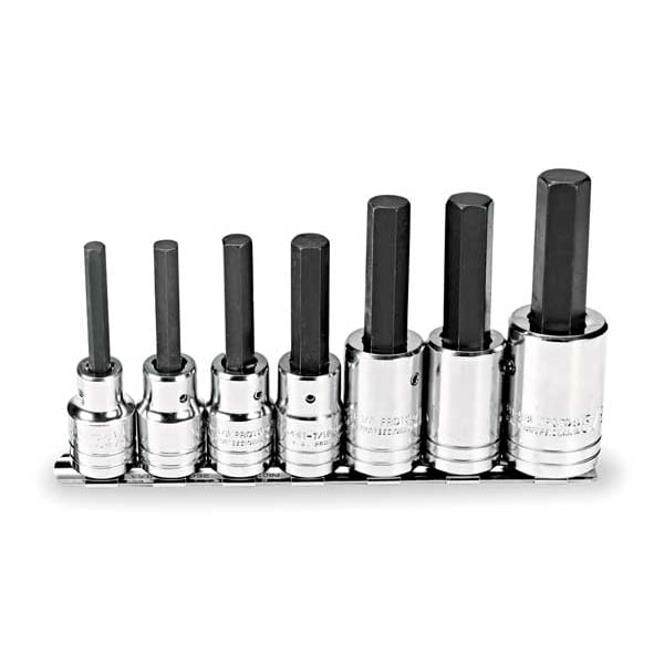 PROTO 1/2" Hex Bit Set, SAE, 7 Piece, Full Polish - J5441-7