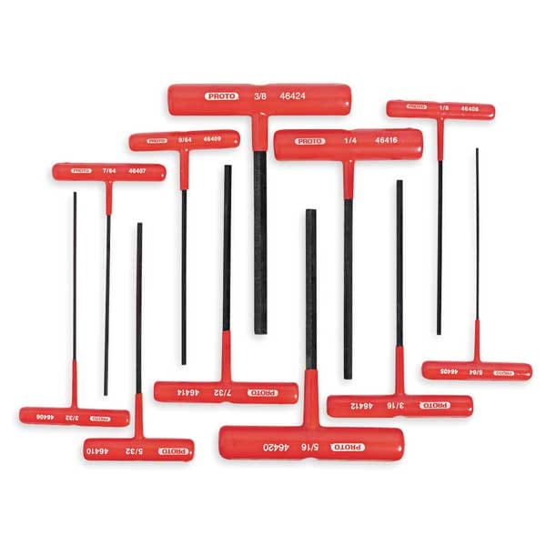 Proto 11 Piece SAE T-Shape Hex Key Set, J4968 J4968 | Zoro