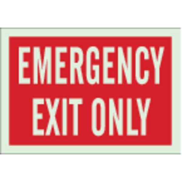 Brady Emergency Exit Sign, 7" x 10", Plastic, English, 10" W, 7" H ...