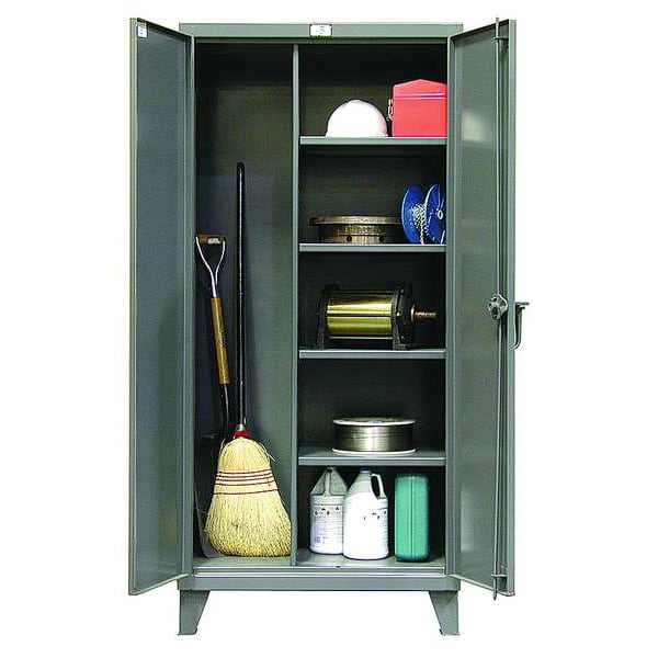 Strong Hold Janitorial Storage Cabinet, 78 in H, 36 in W, 24 in D ...