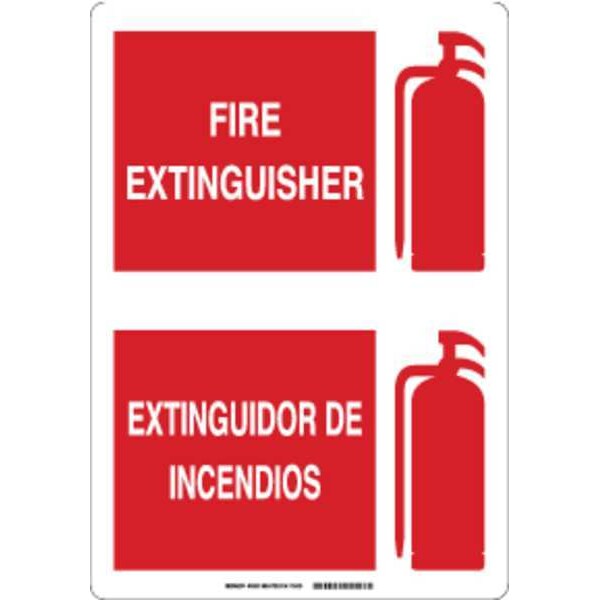Brady Fire Extinguisher Sign, 20 in Height, 14 in Width, Fiberglass ...