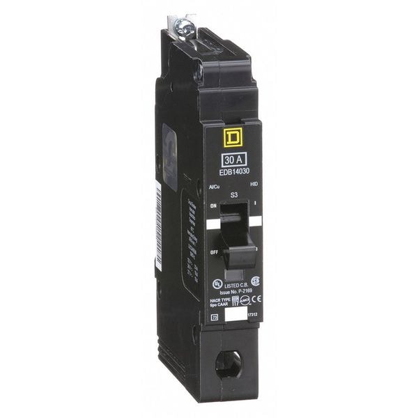 SQUARE D 30A, 1 pole Miniature Circuit Breaker, E FRAME, 277V AC ...