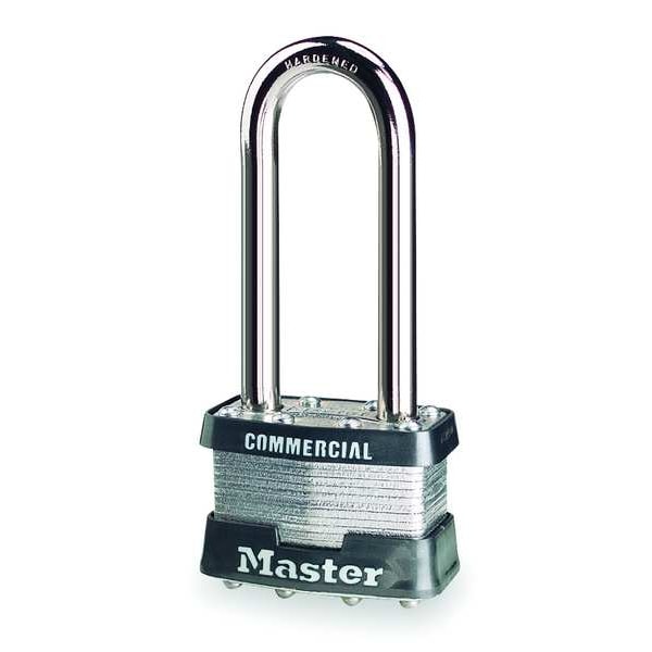 Master Lock Padlock, Keyed Different, Long Shackle, Rectangular Steel ...