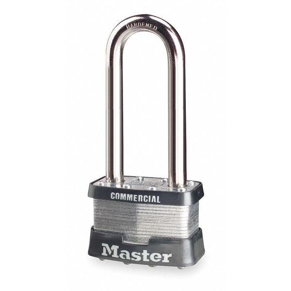 Master Lock Padlock, Keyed Alike, Long Shackle, Rectangular Steel Body ...