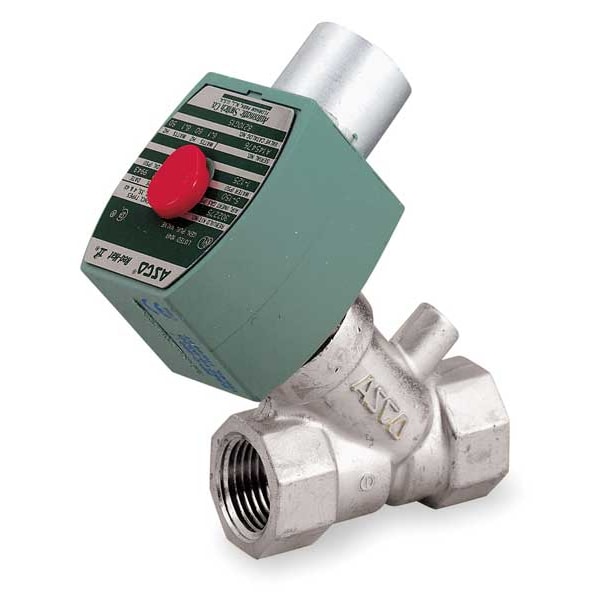Asco 120V AC Stainless Steel Solenoid Valve, Normally Closed, 1/2 in ...