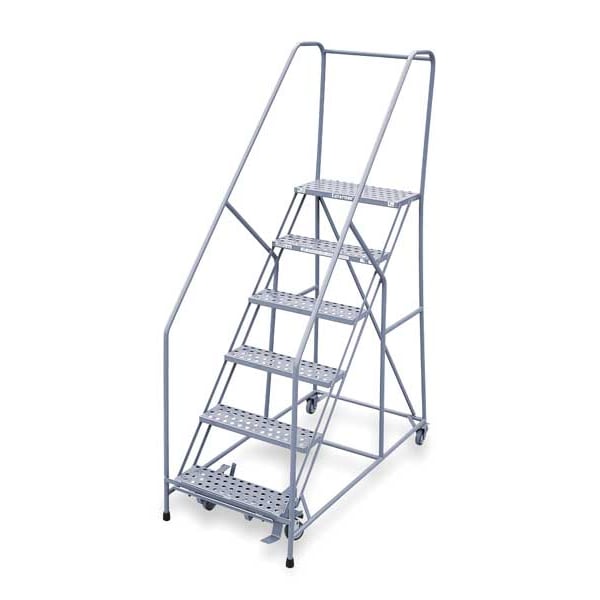 Cotterman 90 in H Steel Rolling Ladder, 6 Steps, 450 lb Load Capacity ...