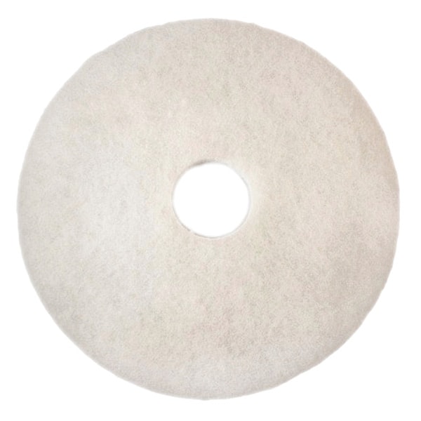 3M Buffing and Cleaning Pad, 20 In, 3 3/4 in Center Hole, White, PK5 ...