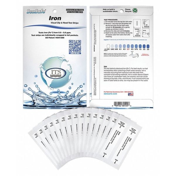Industrial Test Systems Test Strips, Iron, 0-5ppm, PK30 480125 | Zoro