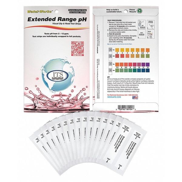 Industrial Test Systems Test Strips, pH, 2-12, PK30 480104 | Zoro