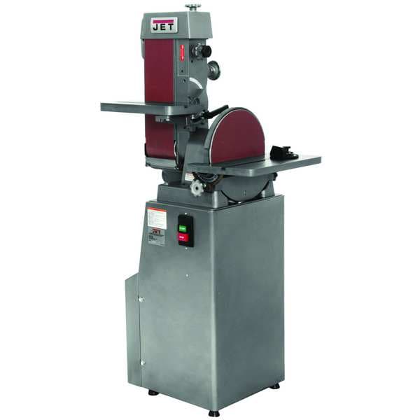 Jet Belt and Disc Sander, 1 1/2 hp, 12 in Disc Dia, 1960 RPM Disc Speed ...