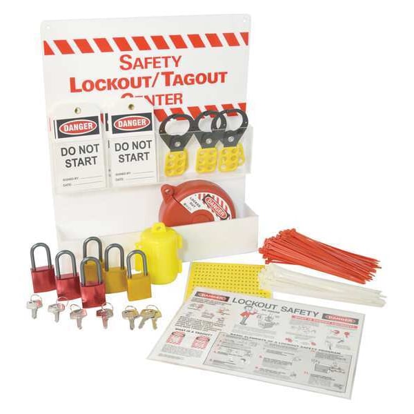 Brady Lockout Station, Valve Lockout, 6 Padlocks LC391E | Zoro