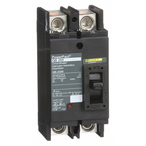 SQUARE D 200A, 2 pole Molded Case Circuit Breaker, POWERPACT Q, 240V AC ...