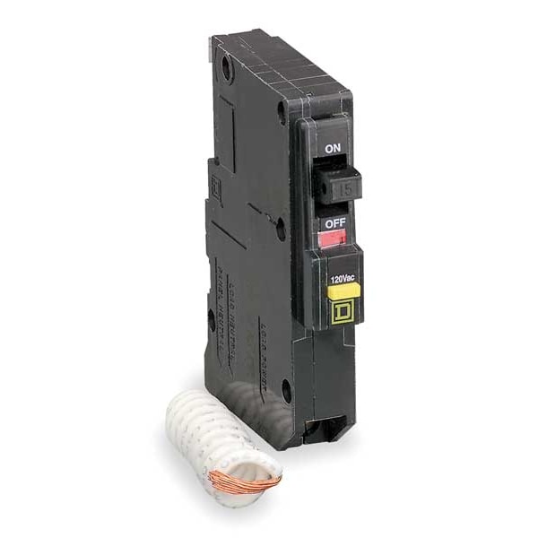 SQUARE D 15A, 1 pole Miniature Circuit Breaker, HOMELINE, 120/240V AC ...