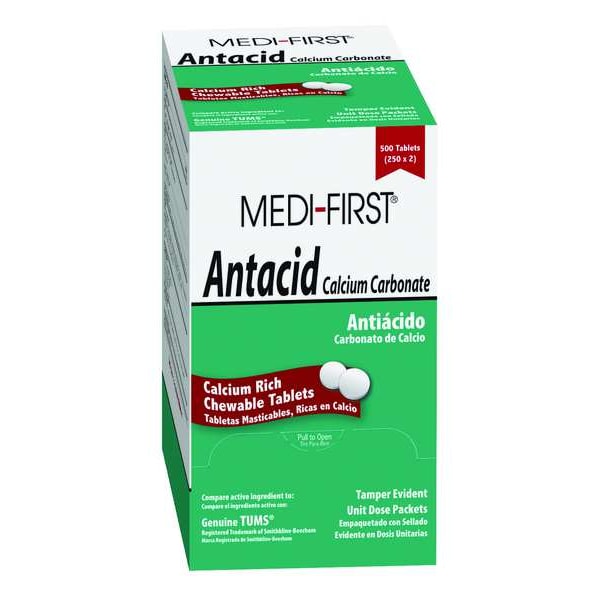 Medi-First Antacid, Chewable Tablet, 420mg, PK500 80213 | Zoro