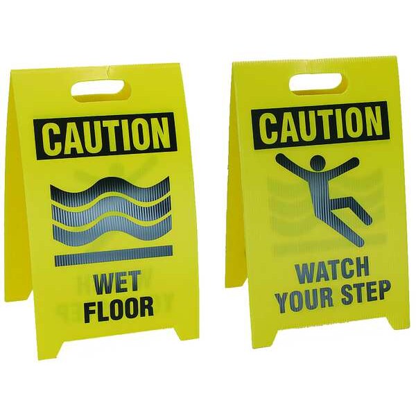 See All Industries Floor Safety Sign, 20 in H, 12 in W, Corrugated ...