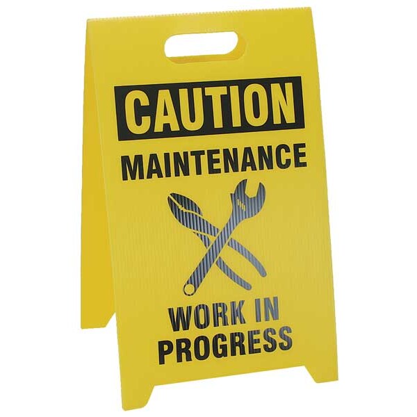 See All Industries Floor Safety Sign, 20 in H, 12 in W, Corrugated ...