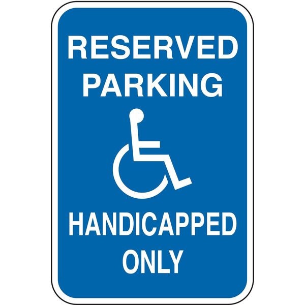 Lyle Handicapped Parking Only Sign, 18" x 12, HC-019-12HA HC-019-12HA ...