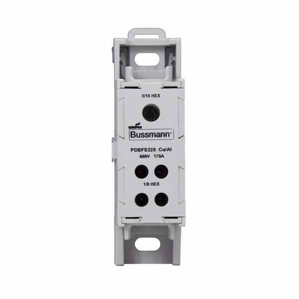 Eaton Bussmann Power Distribution Block, Finger-Safe, 1 Pole, 175 A Copper, 600 V AC/DC, DIN ...