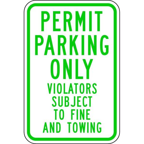 Zing Sign, Permit Parking Only, 18X12", HIP 2384 | Zoro