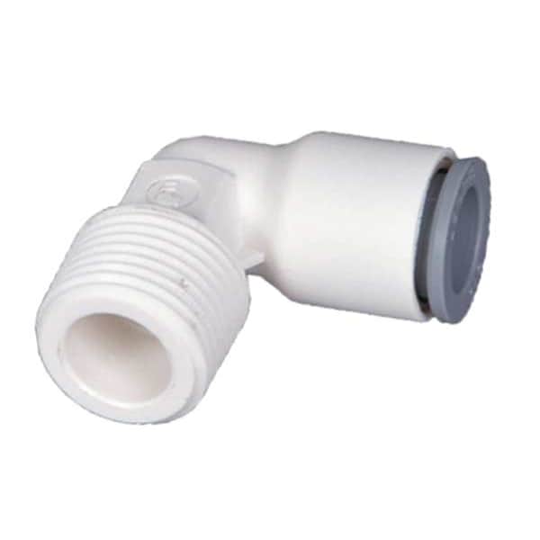 Parker Push-Fit Elbow Fitting, 1/4 in Tube Size, Bio-Based Nylon, White ...