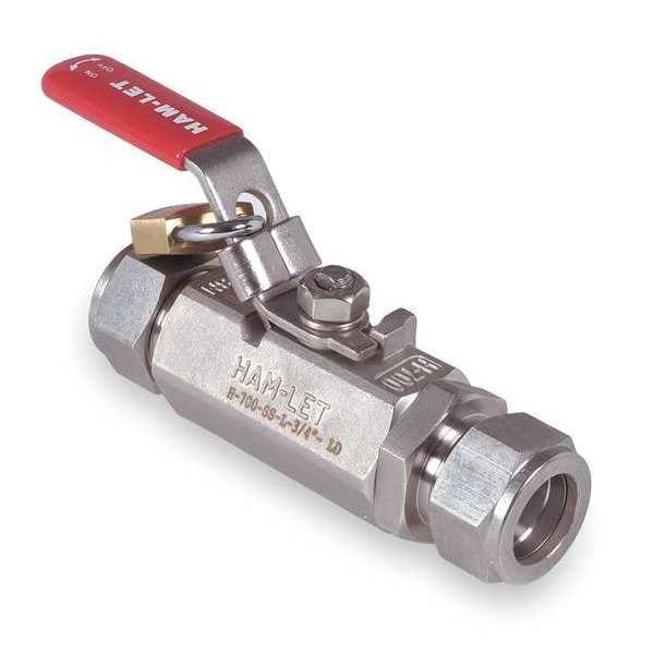 Ham-Let 3/4" Compr Stainless Steel Ball Valve Inline H-700-SS-L-3/4-T ...