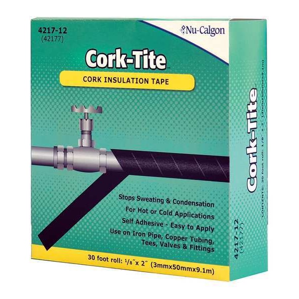 Nu-Calgon Cork Tape, Self Adhesive, 30 Ftx2 In, Black 4217-12 | Zoro