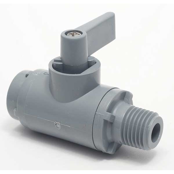 Zoro Select 1/4" FNPT x MNPT PVC Ball Valve Inline 3997890 | Zoro