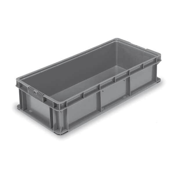 Orbis Straight Wall Container, Gray, Plastic, 32 in L, 15 in W, 7 1/2 ...