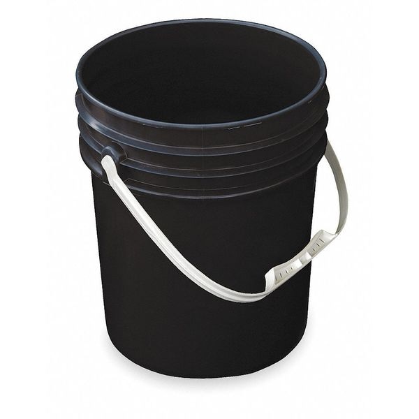 Vestil Pail, Open Head, Round, 5 gal, HDPE, Black PAIL-54-UBKP | Zoro