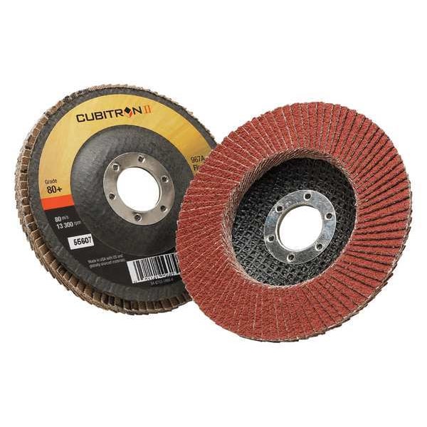 3M Cubitron Flap Disc, T27, 4-1/2in. x 7/8in., 80 7000148183 | Zoro