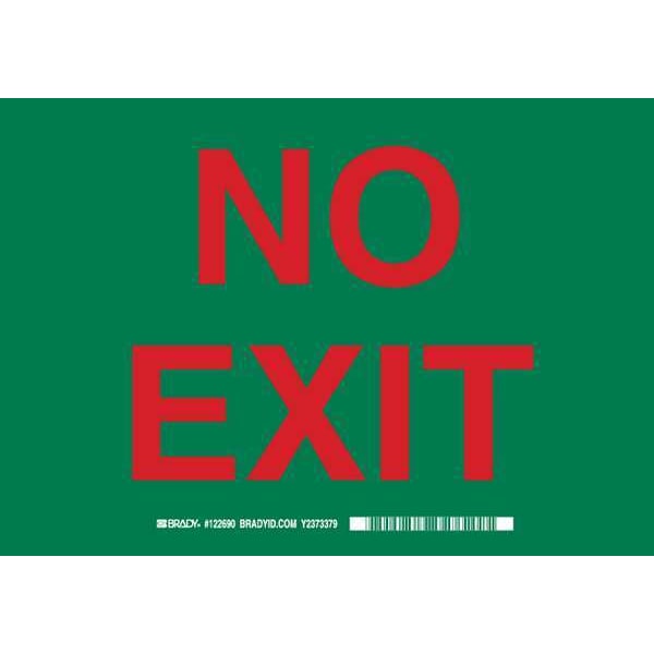 Brady Exit Sign, No Exit, 10"x14 122613 | Zoro