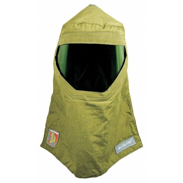 Salisbury Arc Flash Hood, 40 cal./cm2, Green, Universal, HRC 4 FH40PLT ...