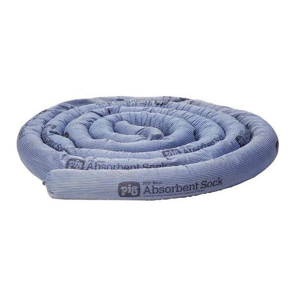 Pig Sorbent Sock, 14 gal, 3 in x 10 ft, Universal, Blue, 8 PK PIG202 | Zoro