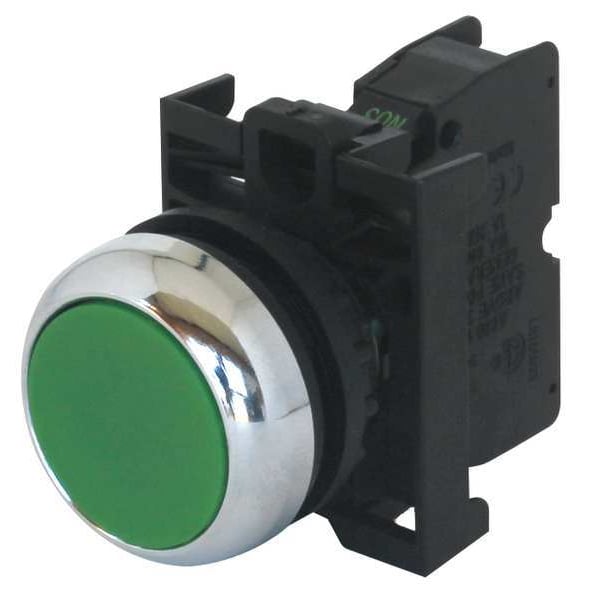 Eaton Push Button Operator, 22 mm, 1NO, Green M22M-D-G-K10 | Zoro